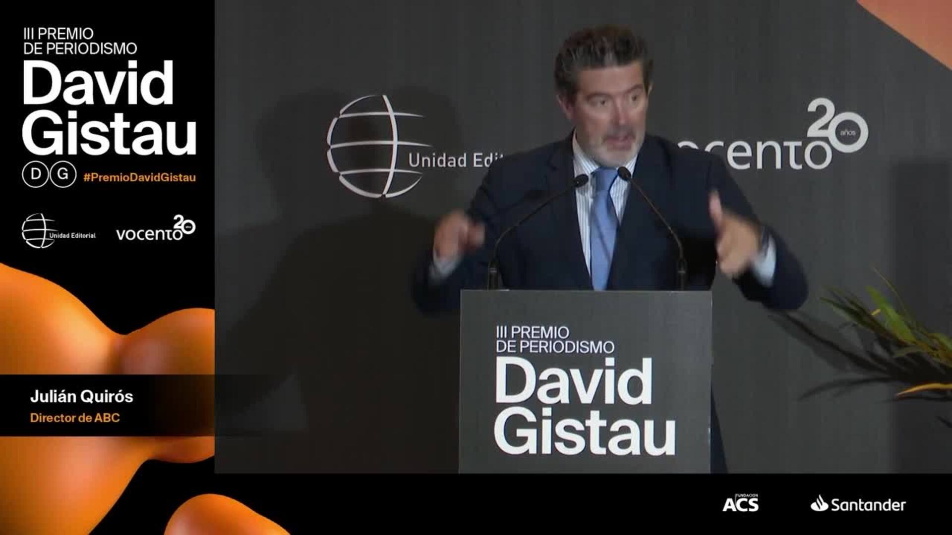 Juan Claudio de Ramón celebra la «cariñosa majestad» de David Gistau ...